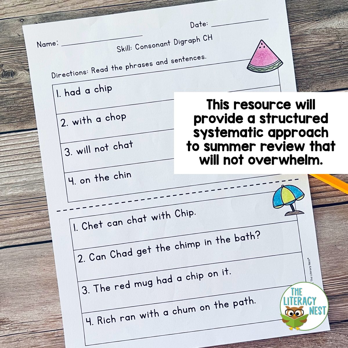 Consonant Digraphs Activities for Orton-Gillingham Lessons SUMMER ...