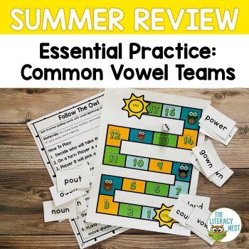 Summer Review: Vowel Teams and Diphthongs Phonics Activities and ...