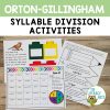 Syllable Division Activities for Explicit Phonics and Orton-Gillingham ...