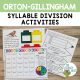 Syllable Division Activities for Explicit Phonics and Orton-Gillingham ...