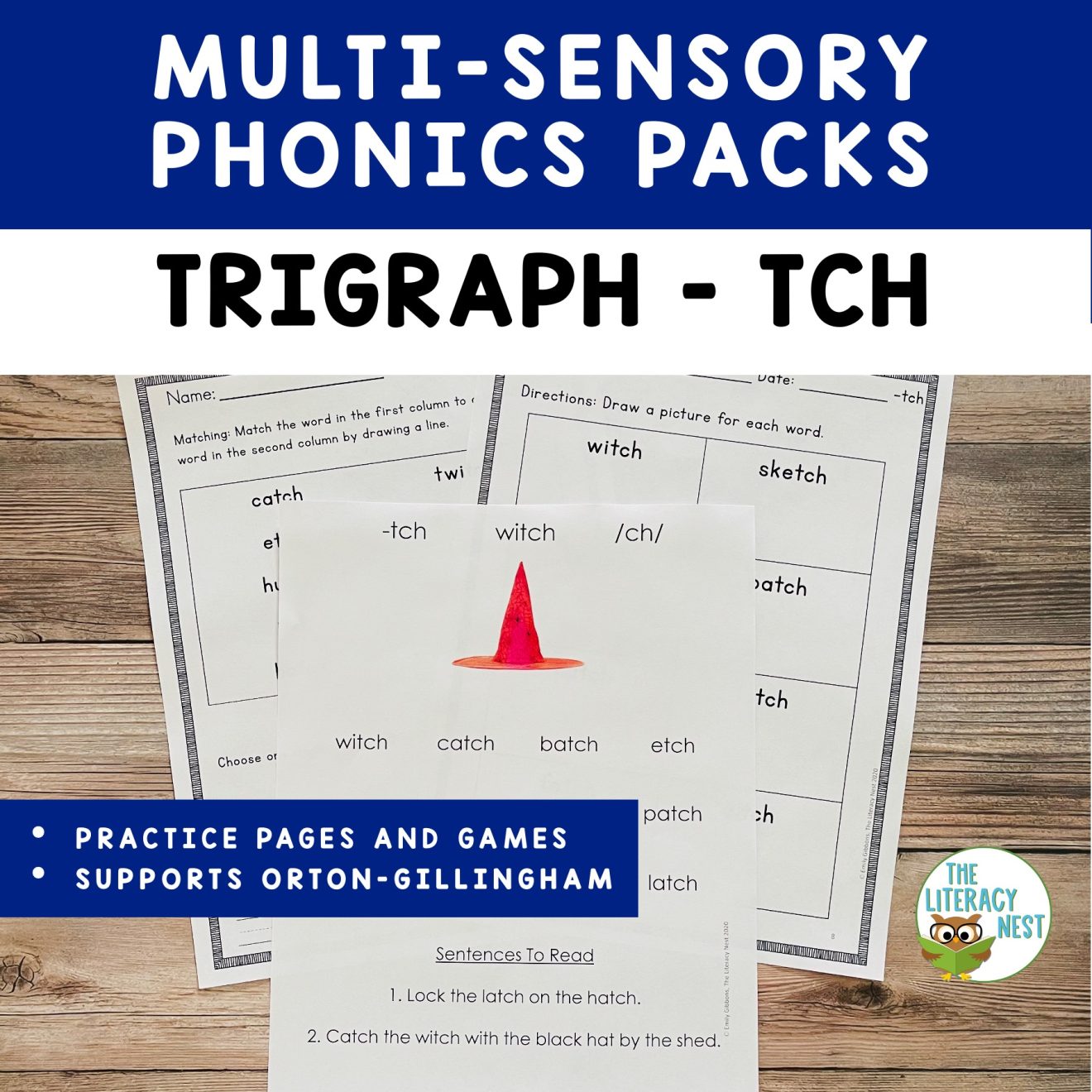 Trigraph TCH Phonics Activities for Orton-Gillingham Lessons - The ...