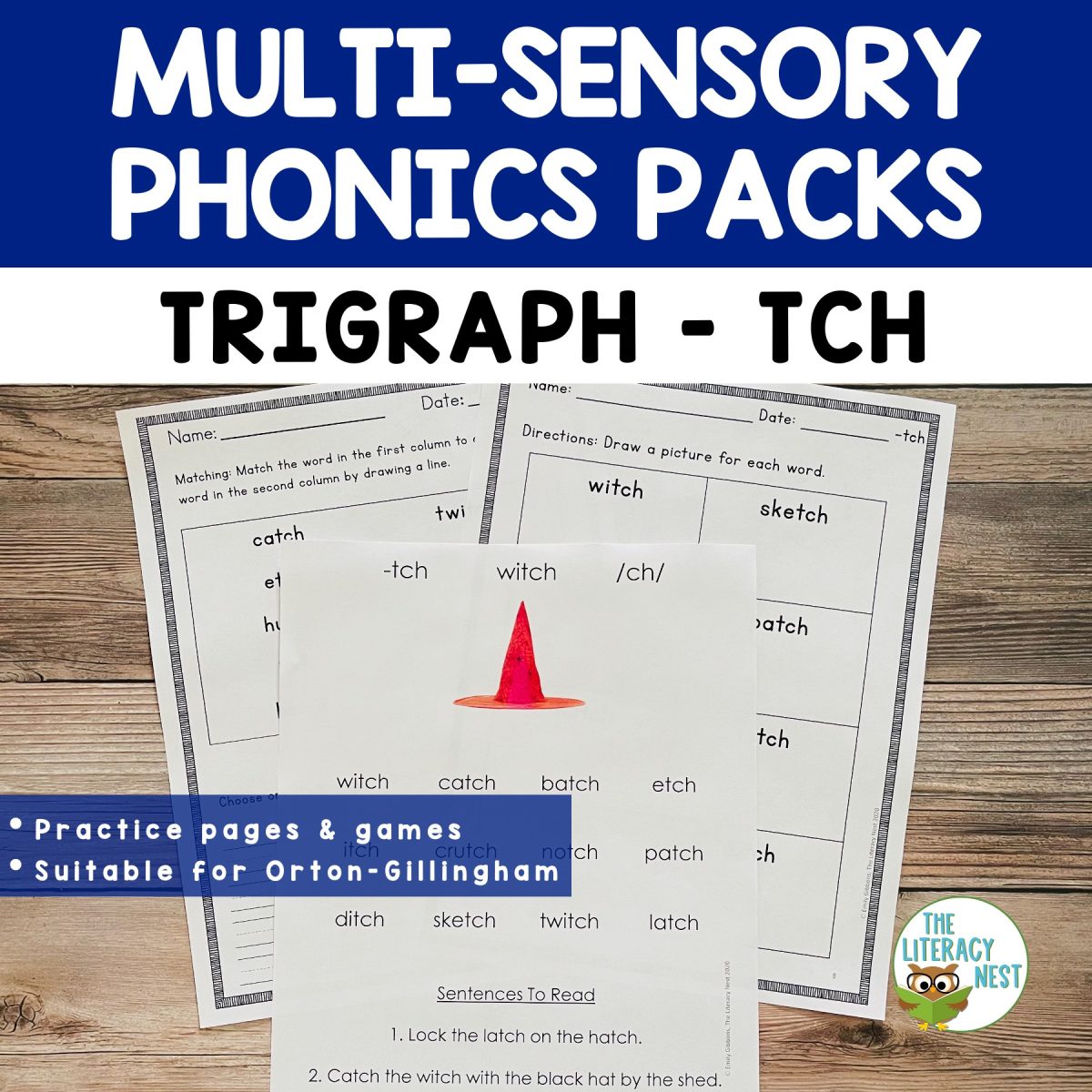 Trigraph TCH Orton-Gillingham Multisensory Activity - The Literacy Nest