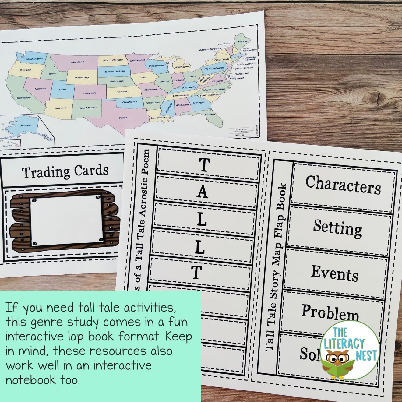 Tall Tales Literacy Activities, Graphic Organizers and Lapbook - The ...