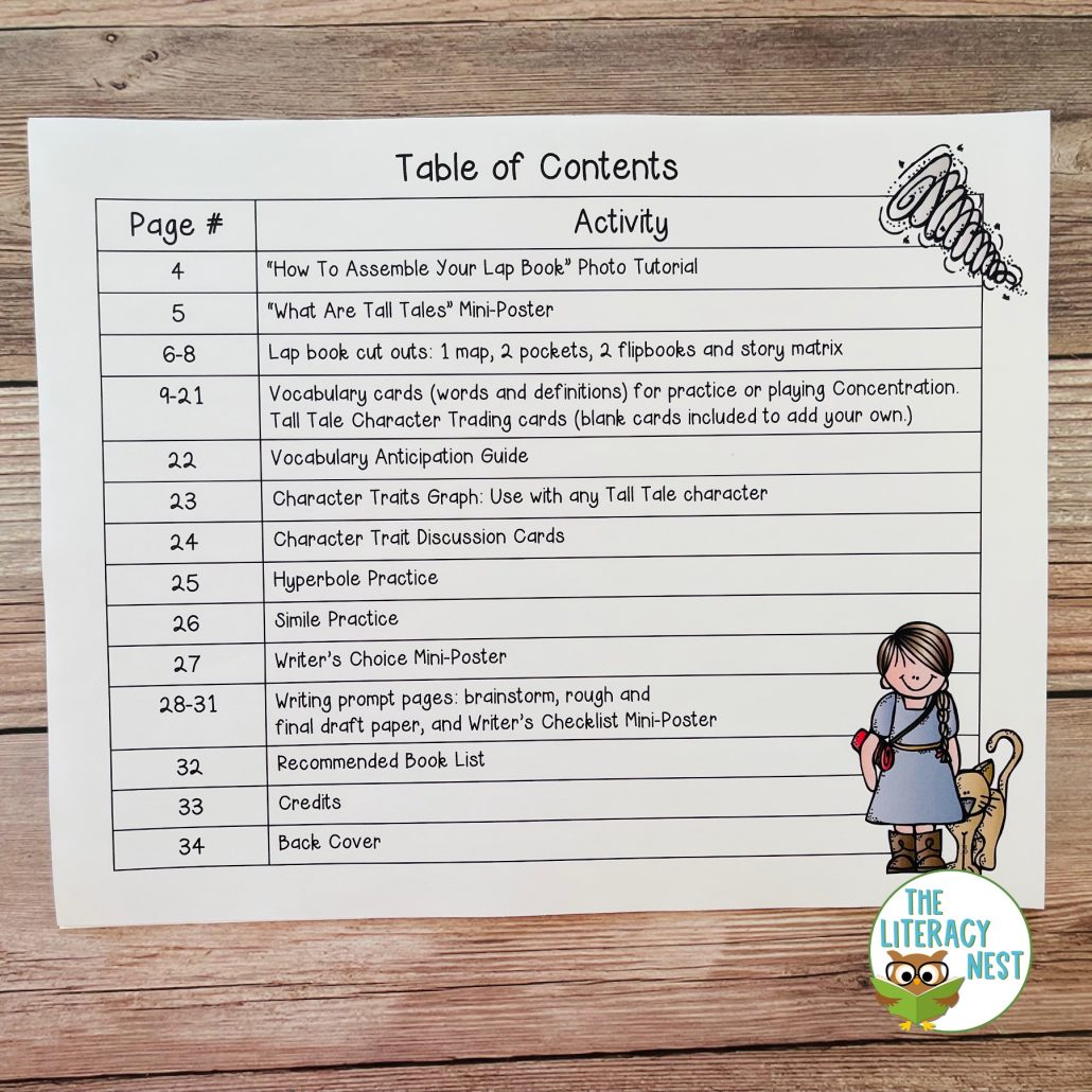Tall Tales Literacy Activities, Graphic Organizers and Lapbook - The ...