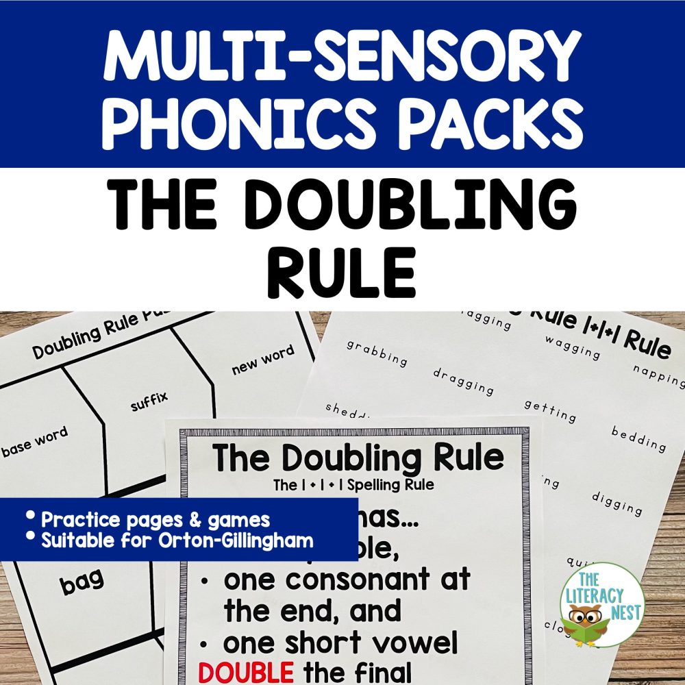 The Doubling Rule Phonics Activities for Orton Gillingham Lessons - The ...
