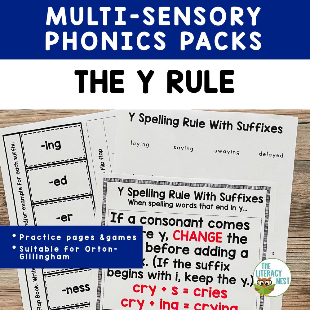Y Rule Activities for Orton-Gillingham Lessons - The Literacy Nest
