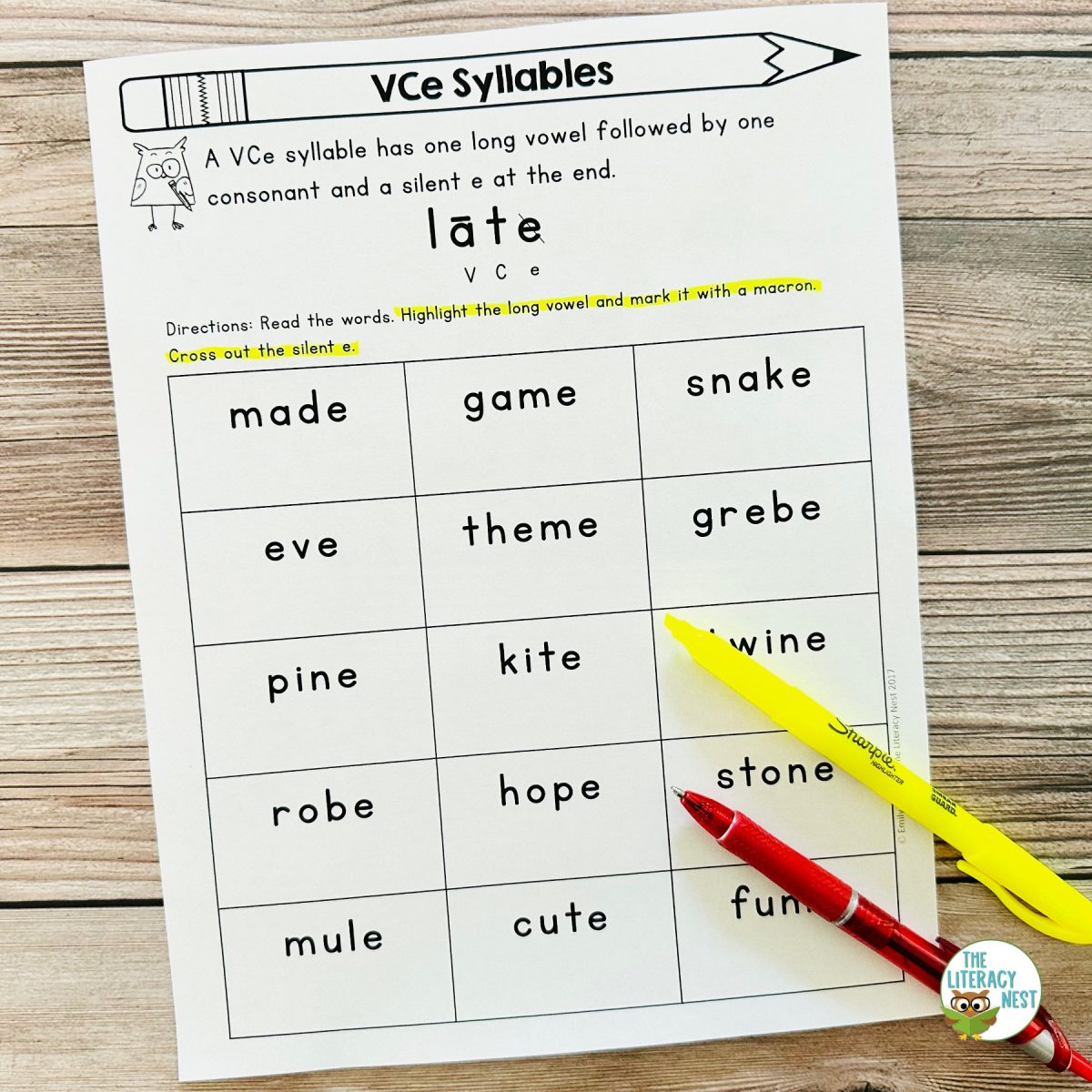 Syllable Types VCe Phonics Activities for Orton-Gillingham Lessons ...