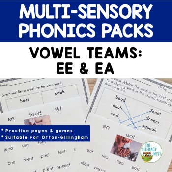 Vowel Teams EE & EA | Orton-Gillingham Multisensory Phonics Activities ...