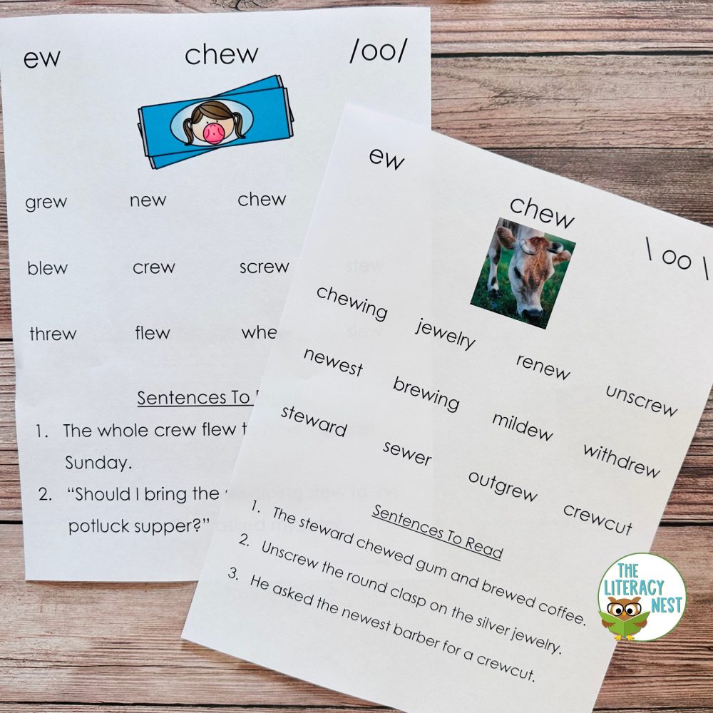 EW Variant Vowels Orton-Gillingham Multisensory Phonics Activities ...