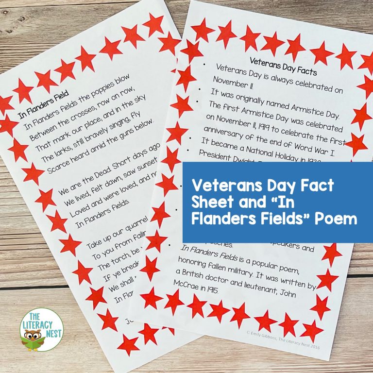 Veterans Day Writing Prompt and Booklet - The Literacy Nest