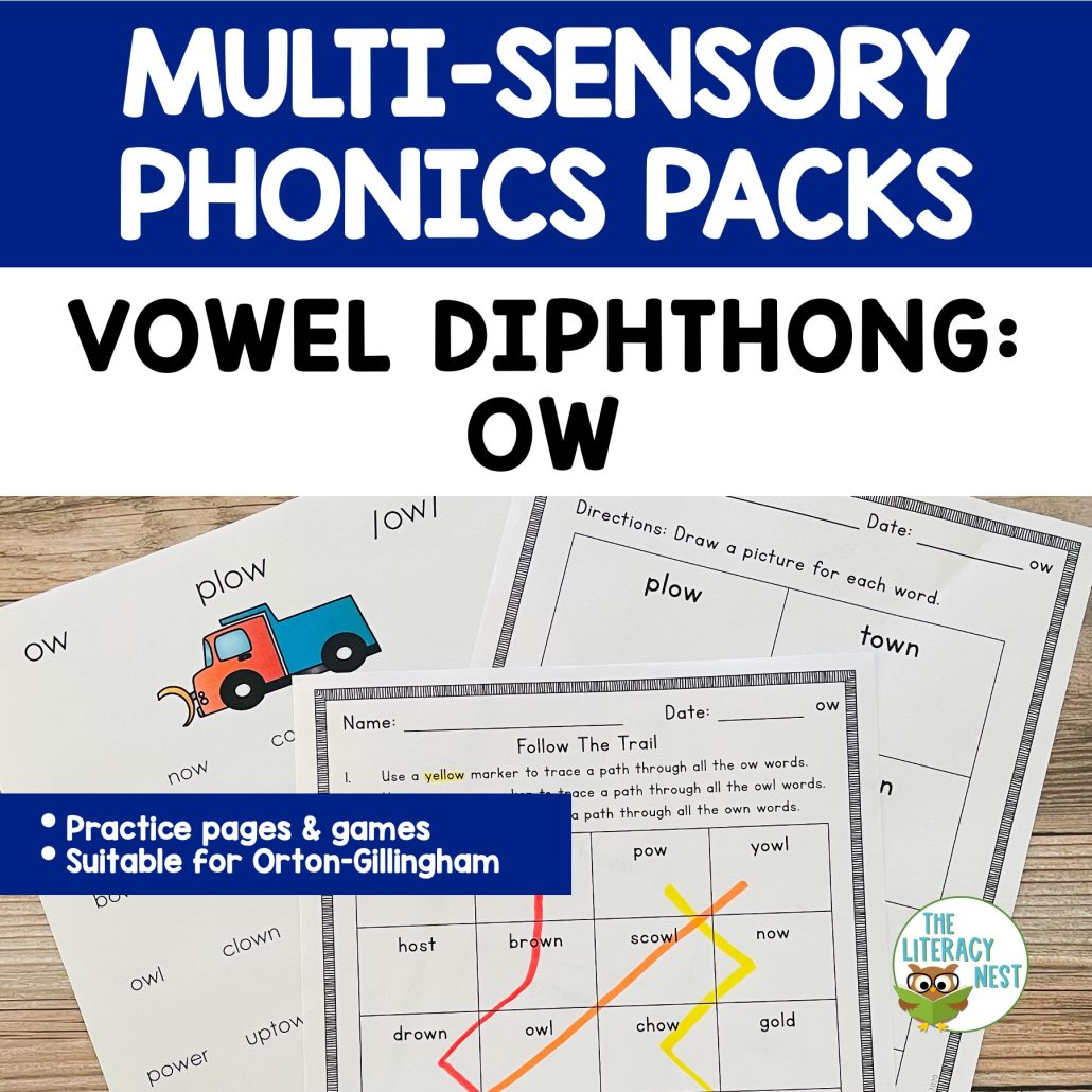 Diphthong: OW | Orton-Gillingham Multisensory Phonics Activities ...