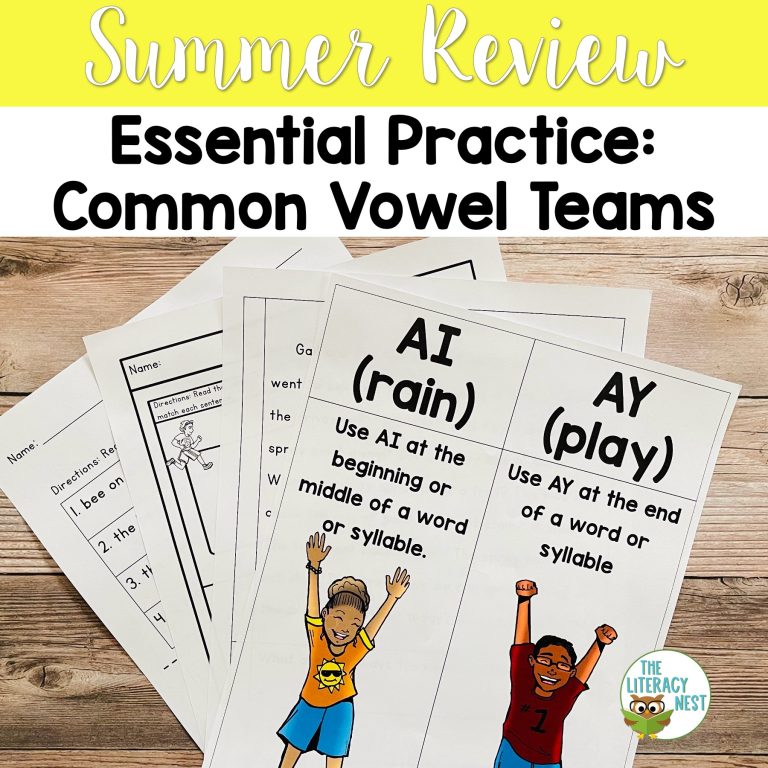 Summer Review: Vowel Teams and Diphthongs Phonics Activities and ...