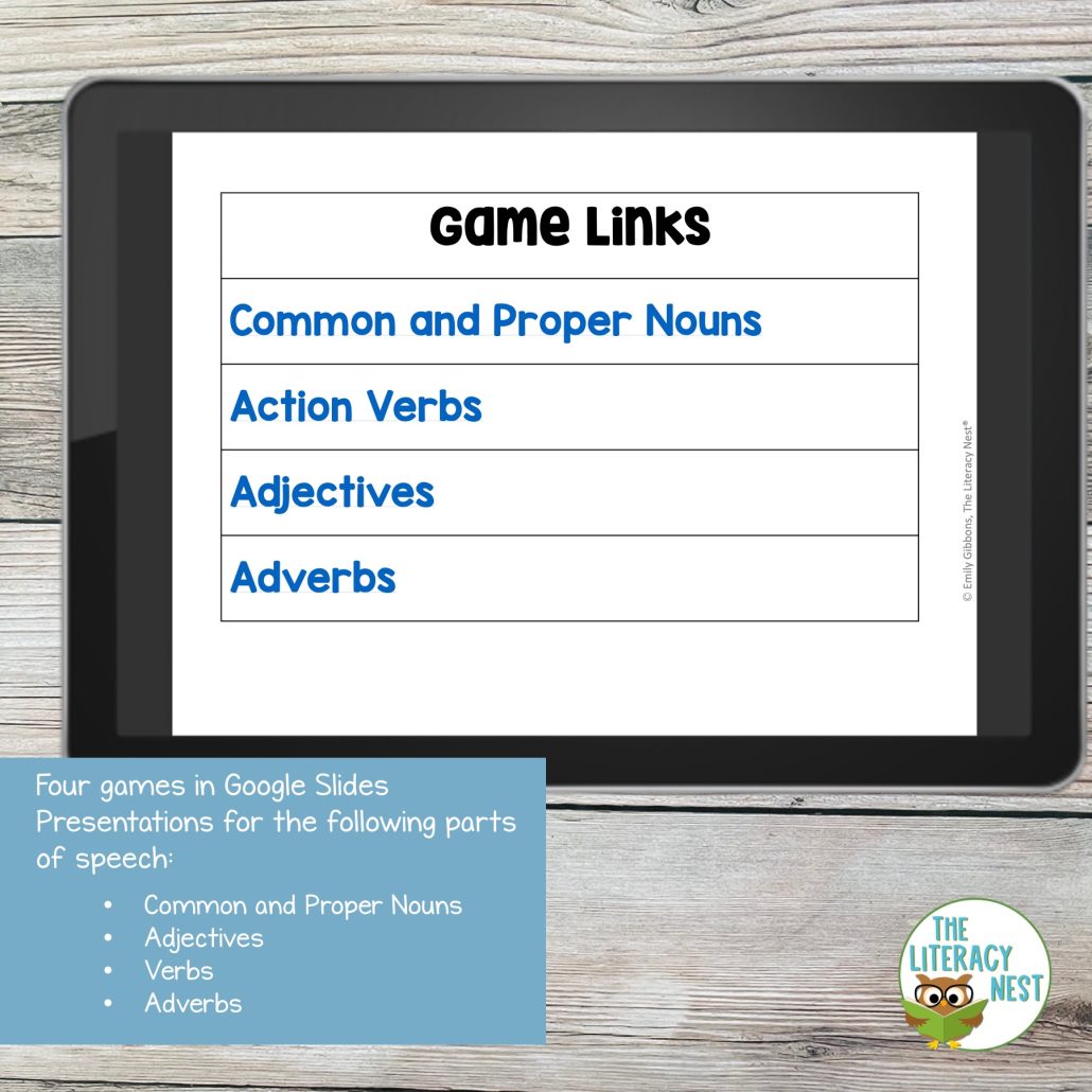 Winter Activities Parts of Speech Practice - The Literacy Nest