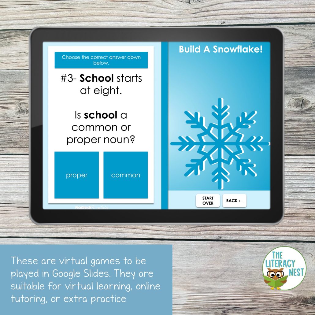 Winter Activities Parts of Speech Practice - The Literacy Nest