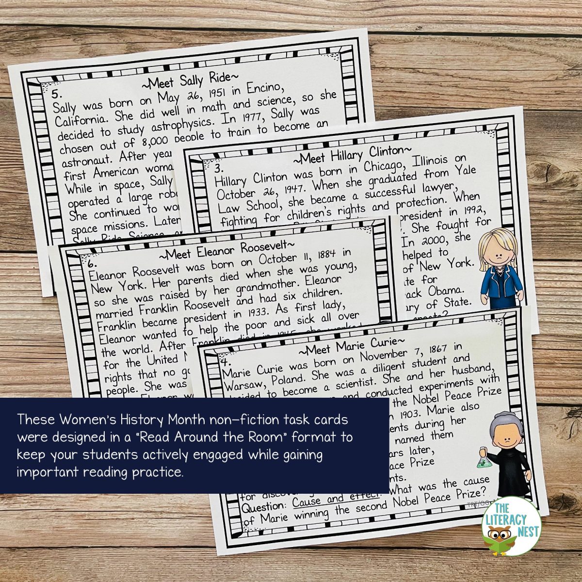 Women’s History Month Nonfiction Task Cards - The Literacy Nest