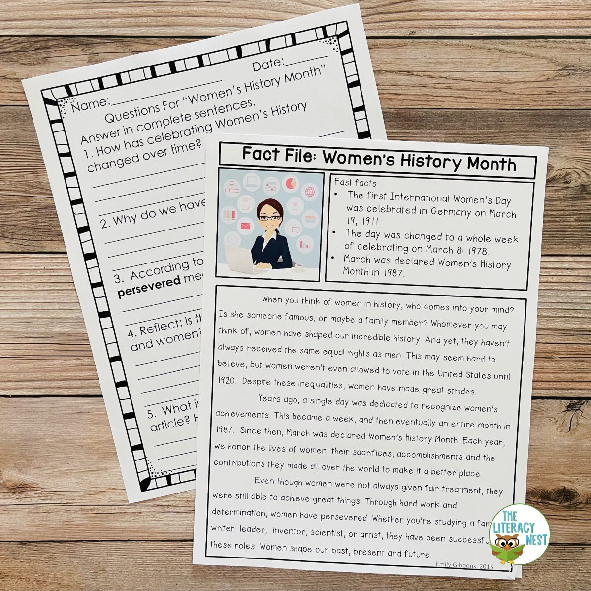 Women’s History Month Nonfiction Task Cards - The Literacy Nest