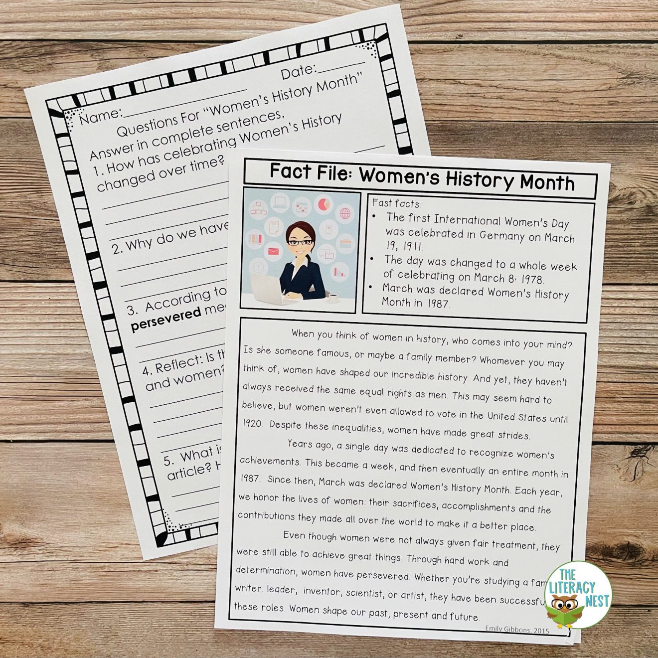 Women’s History Month Nonfiction Task Cards - The Literacy Nest