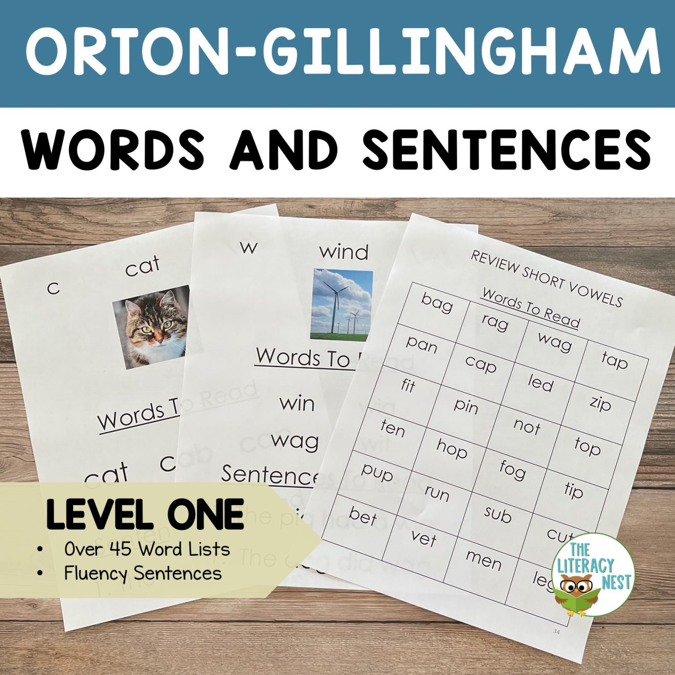 Decodable Word Lists & Sentences for Orton Gillingham Lessons Level 1 ...