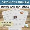 Decodable Word Lists and Sentences for Orton Gillingham Lessons Level 4 ...