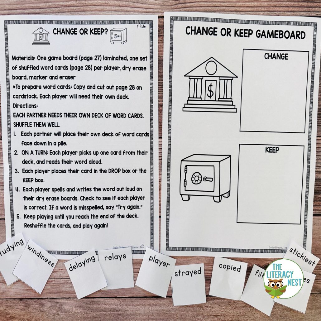 Y Rule Activities for Orton-Gillingham Lessons - The Literacy Nest