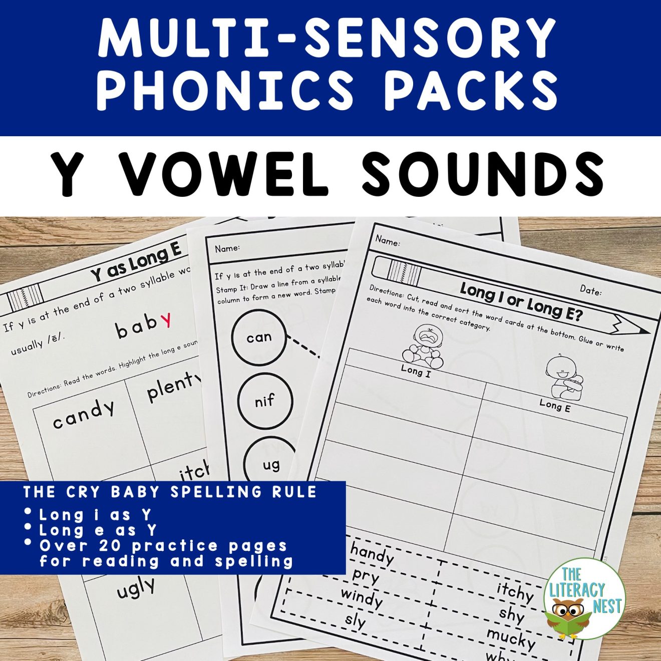 Y Vowel Sounds Reading and Spelling Activities for Orton-Gillingham ...