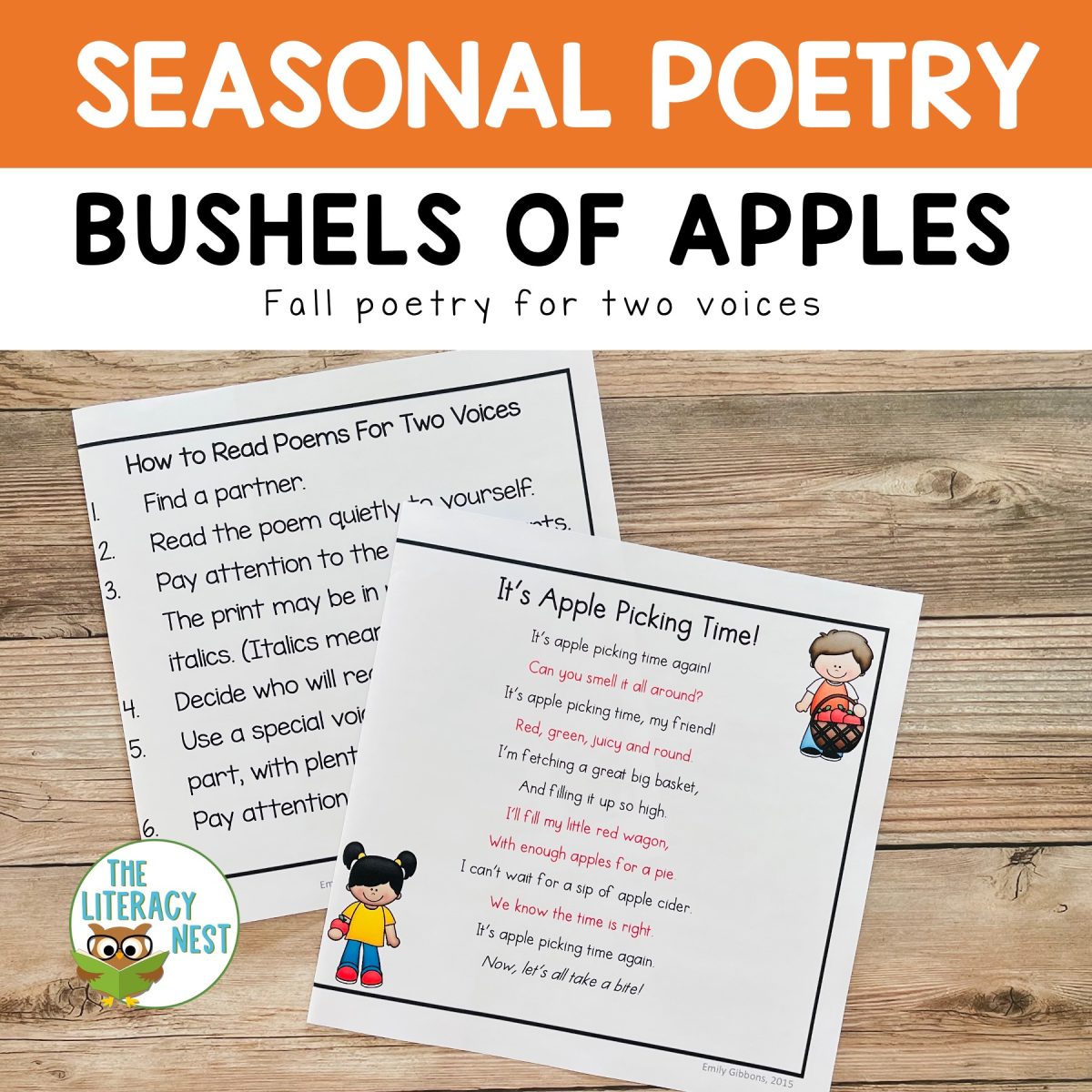 Apple Poems for Fluency Practice - The Literacy Nest