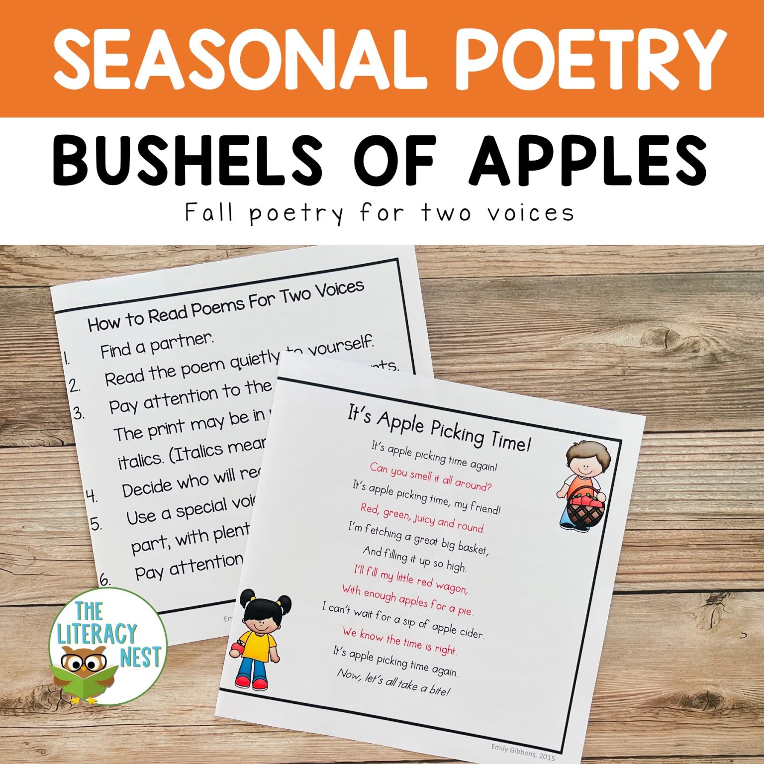 Apple Poems for Fluency Practice - The Literacy Nest