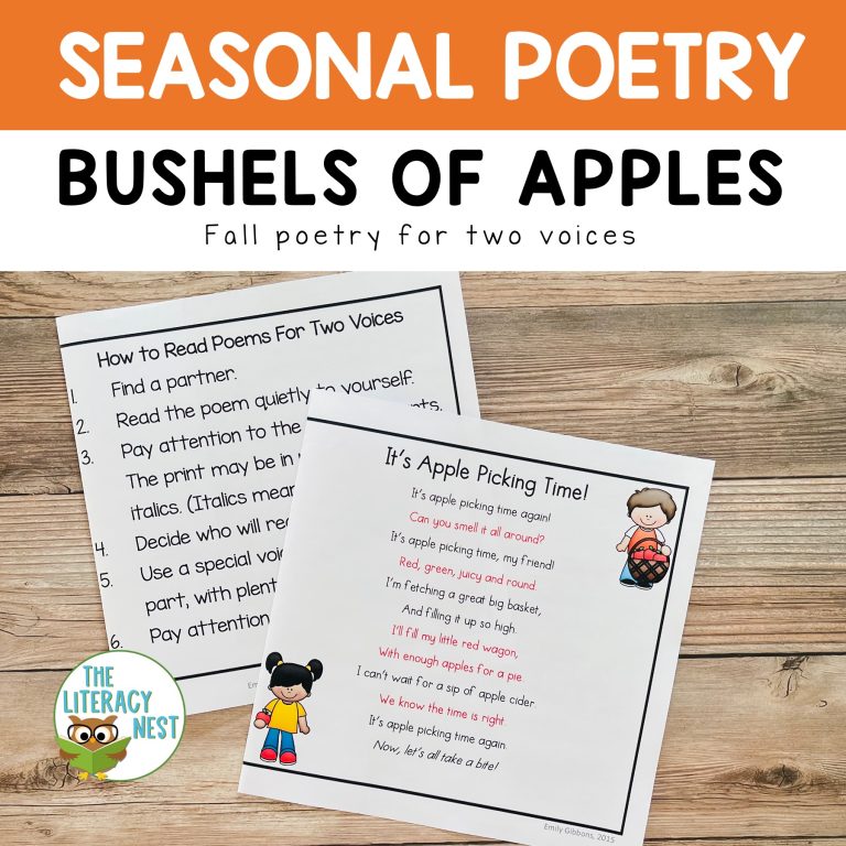 Apple Poems for Fluency Practice - The Literacy Nest