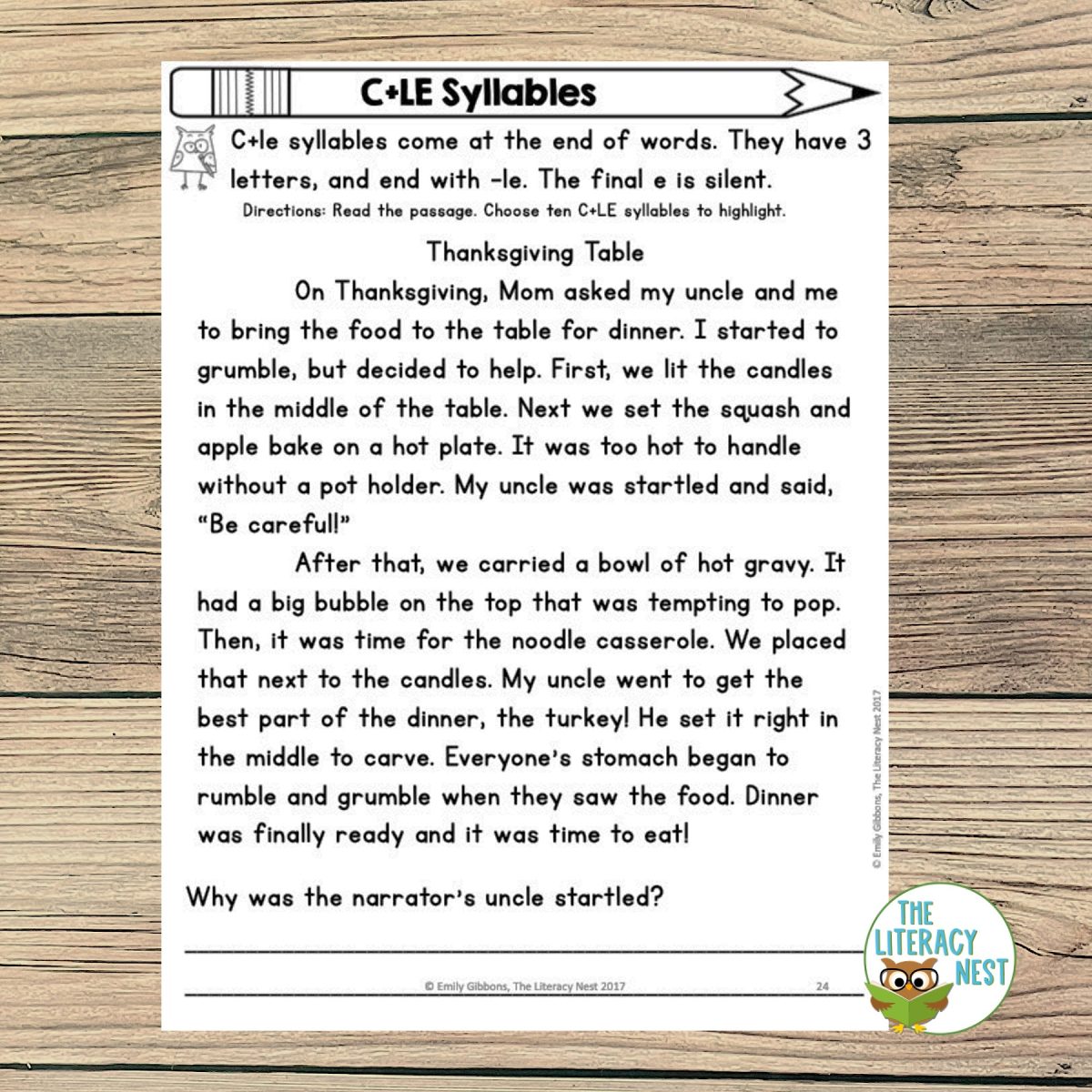 C+LE Syllable Type Orton-Gillingham Activities - The Literacy Nest