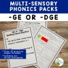 GE/DGE Phonics Activities for Orton-Gillingham Lessons - The Literacy Nest