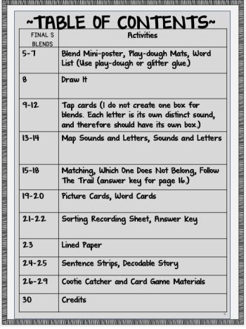 Consonant Blends (Final S) Worksheets Activities for Orton-Gillingham ...