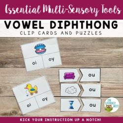 Vowel Diphthongs | Clip Cards Puzzles Orton-Gillingham Multisensory ...