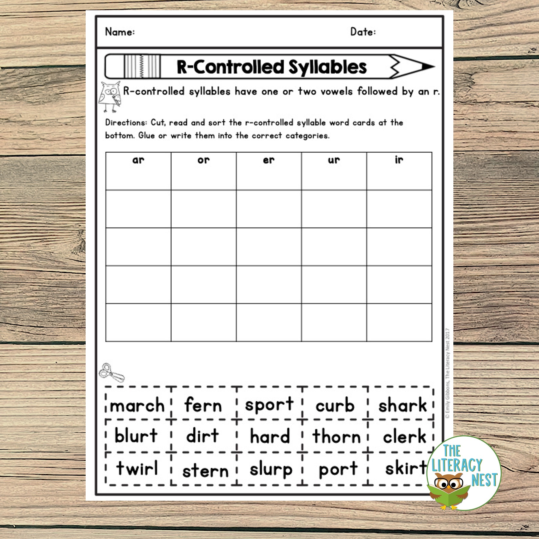 Syllable Types R-Controlled Vowels for Orton-Gillingham Lesson Plans ...