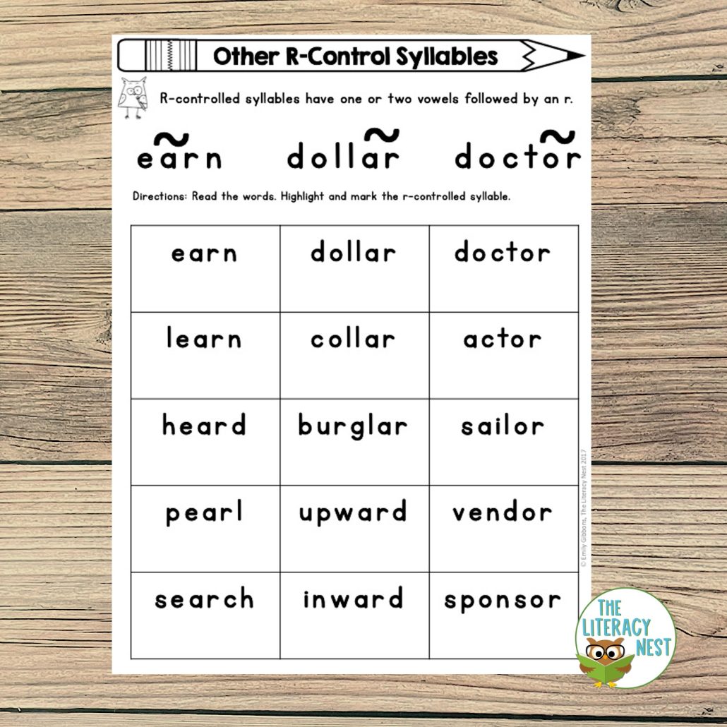 Syllable Types R-Controlled Vowels for Orton-Gillingham Lesson Plans ...