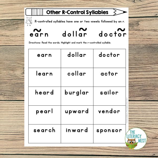 Syllable Types R-Controlled Vowels for Orton-Gillingham Lesson Plans ...