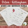 Decodable Word Lists and Sentences for Orton-Gillingham Lessons Levels ...