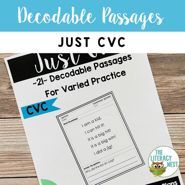 CVC Words Decodable Passages for Orton-Gillingham Lessons - The ...