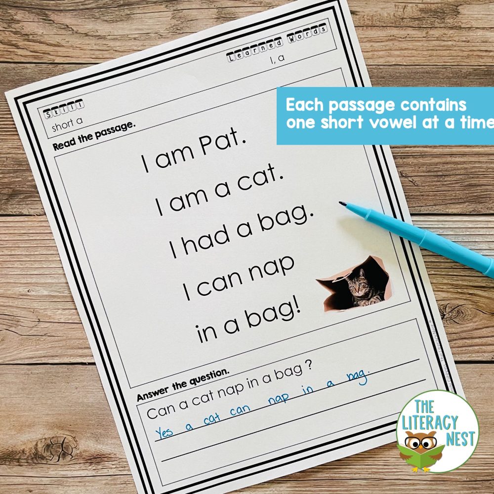 CVC Words Decodable Passages for Orton-Gillingham Lessons - The ...