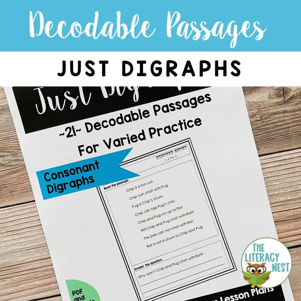 Digraphs Decodable Reading Passages for Orton-Gillingham Lessons - The ...