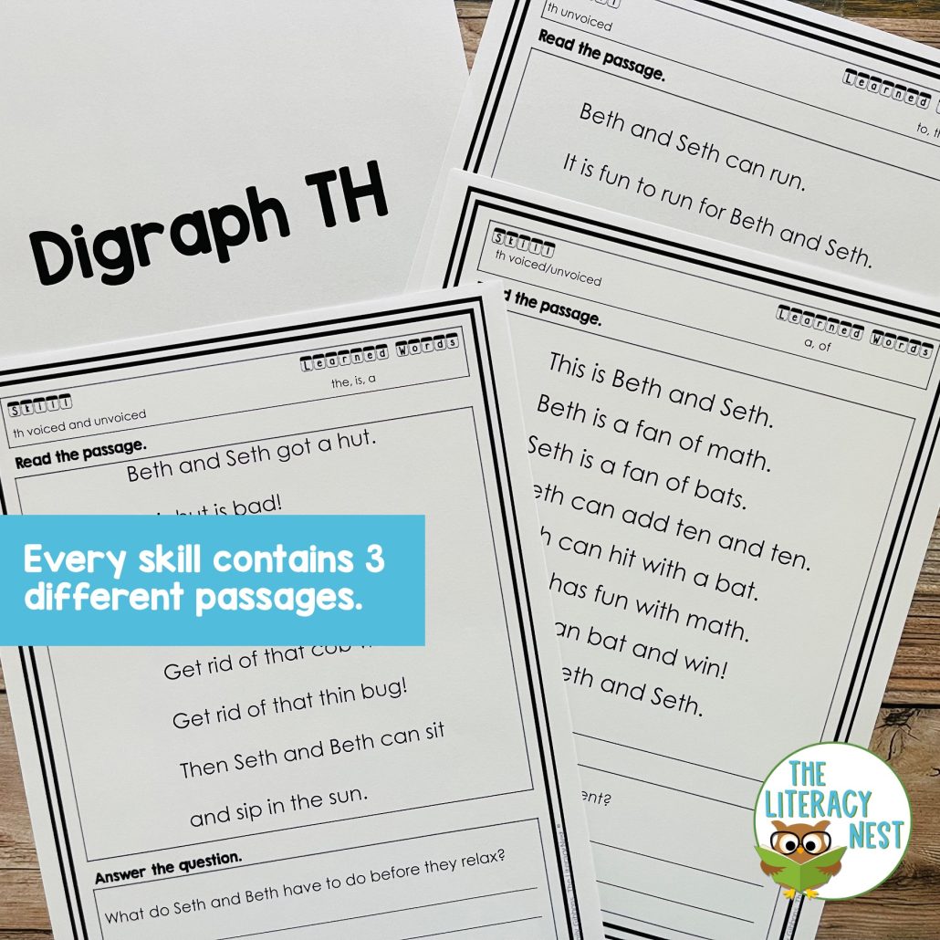 Digraphs Decodable Reading Passages for Orton-Gillingham Lessons - The ...