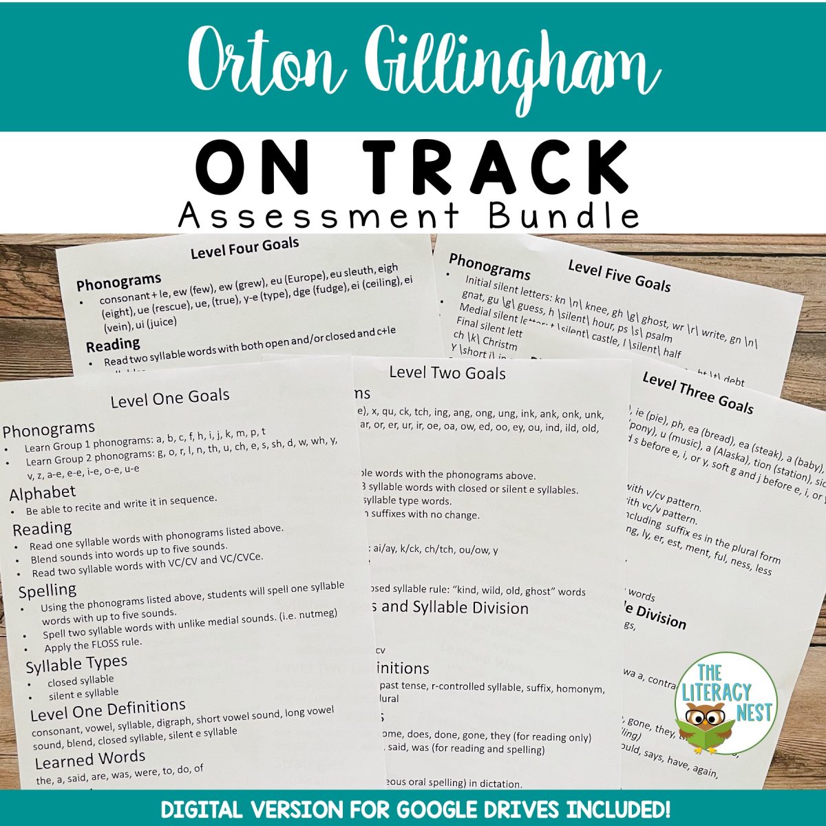 Orton-Gillingham Diagnostic Assessment BUNDLE with scope and sequence ...