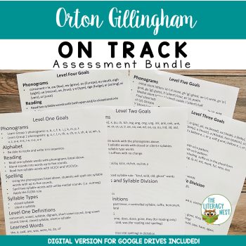 Orton-Gillingham Diagnostic Assessment BUNDLE with scope and sequence ...