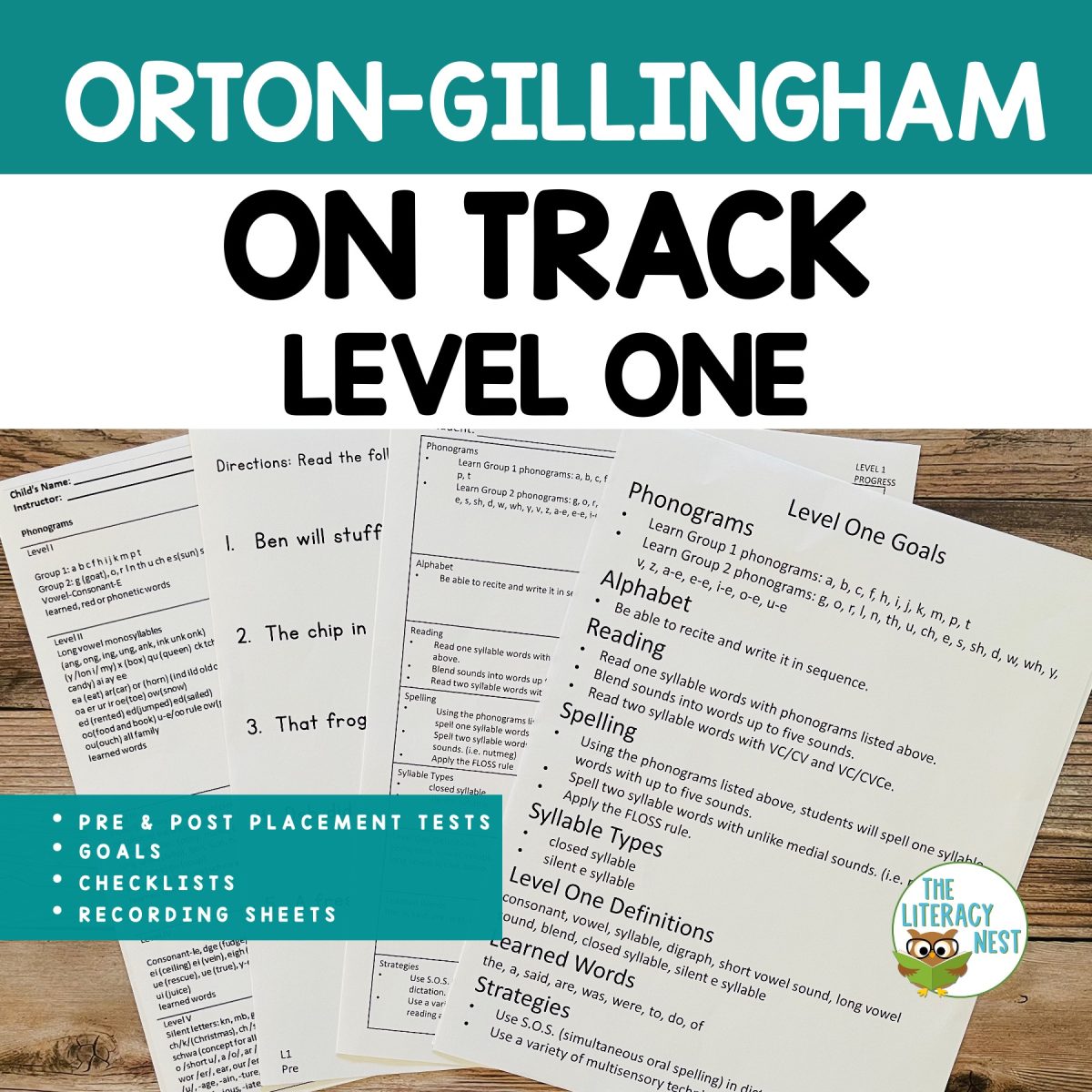 Orton-Gillingham Diagnostic Assessment with scope and sequence - The ...