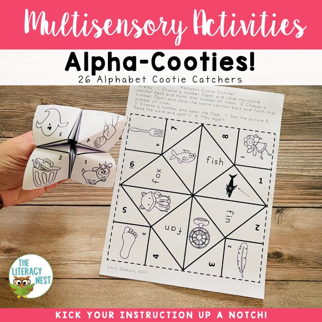 Alphabet Activities for Orton-Gillingham Lesson Plans Cootie Catchers ...