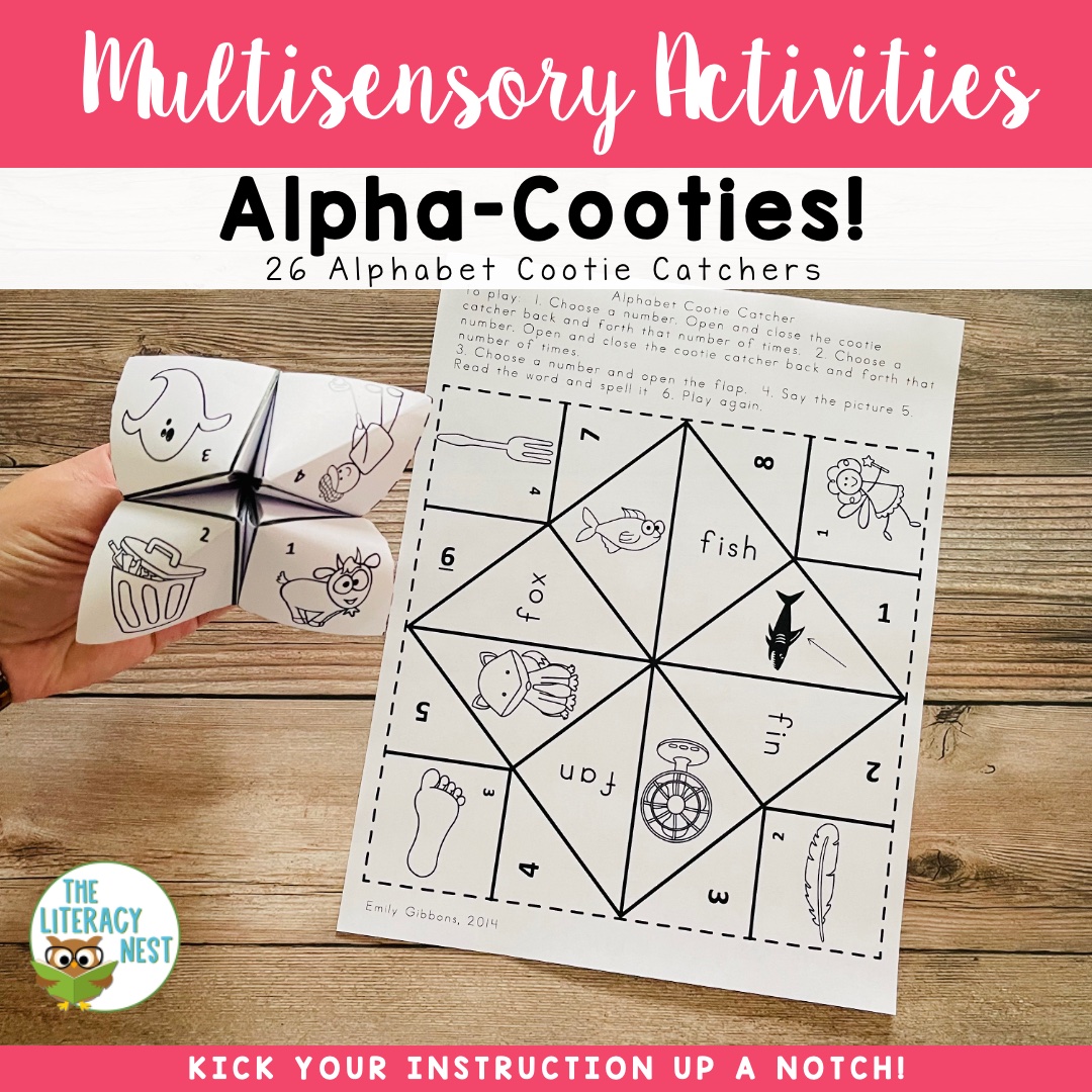 Alphabet Activities for Orton-Gillingham Lesson Plans Cootie Catchers ...