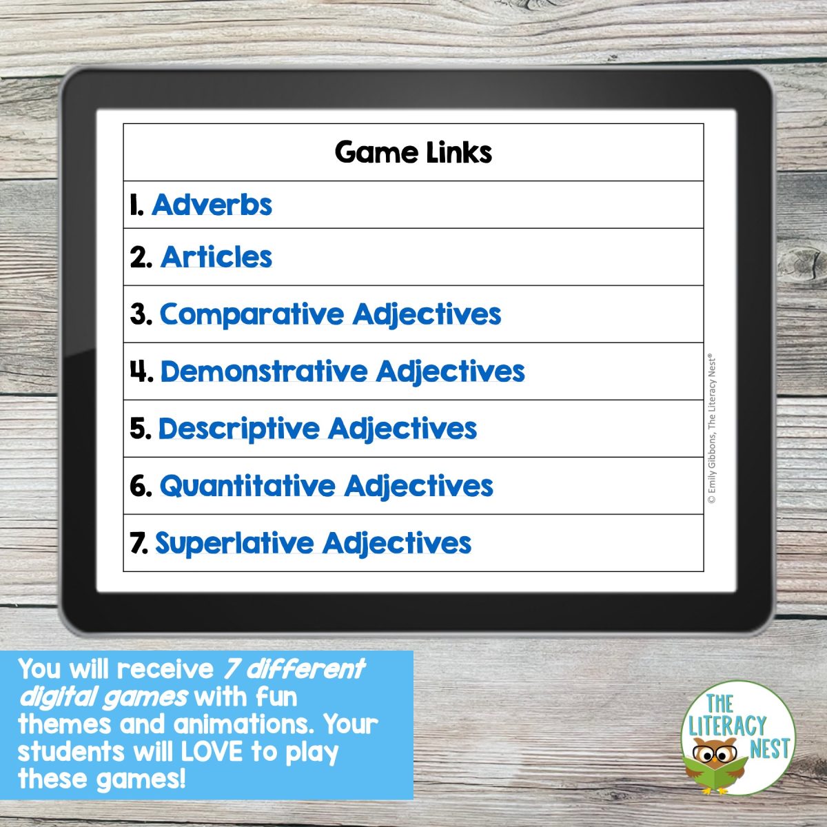 Parts of Speech Games for Articles, Adverbs and Adjectives - The ...