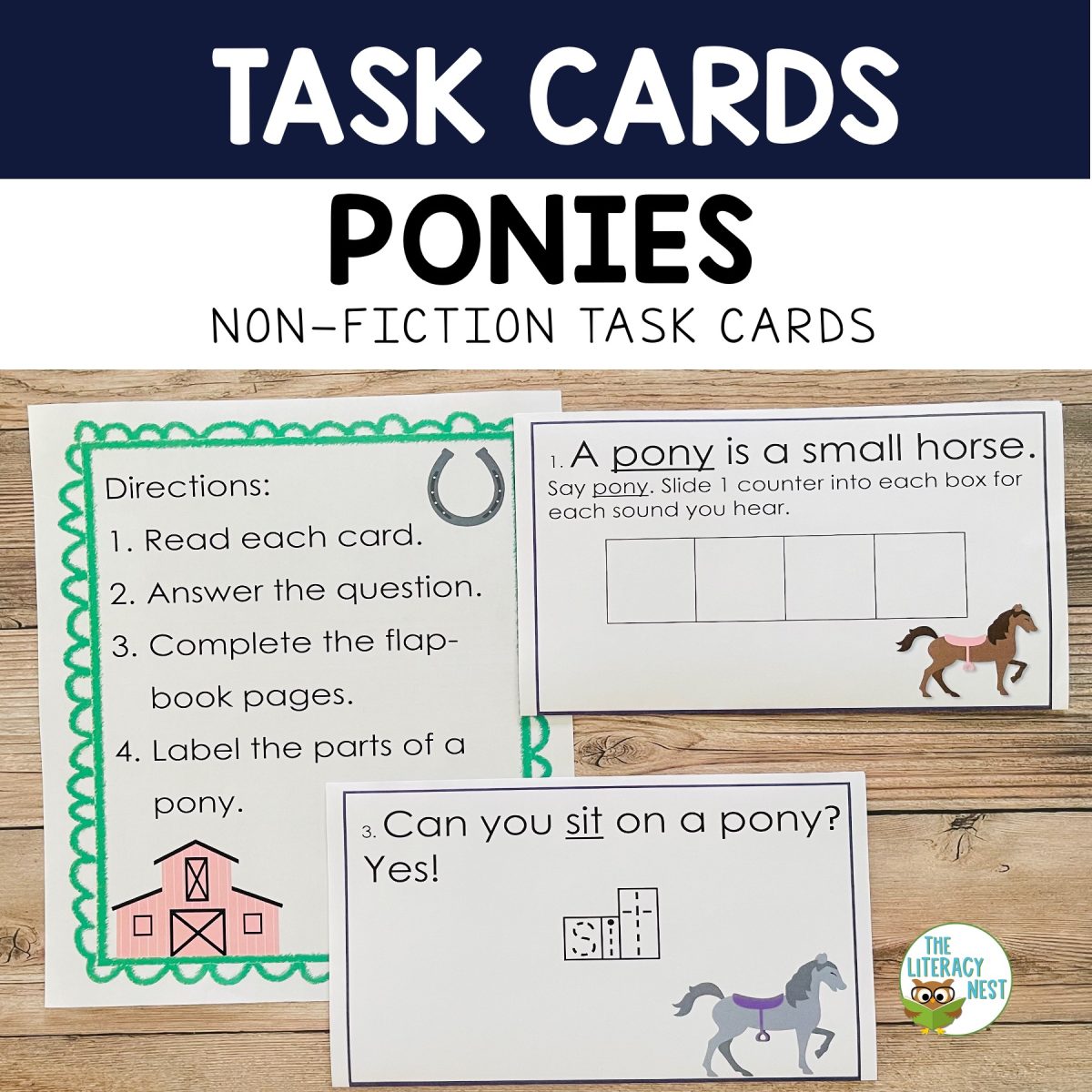 Nonfiction Task Cards: Ponies - The Literacy Nest