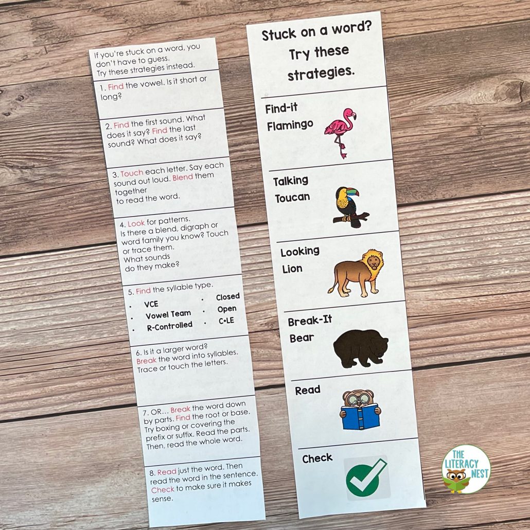 Decoding Reading Strategies Posters, Bookmarks, and Notecards for ...