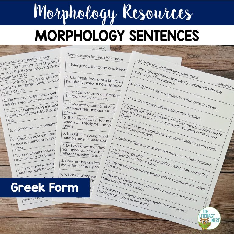 Morphology Reading Passages for Prefixes, Suffixes, Roots, Greek Forms ...