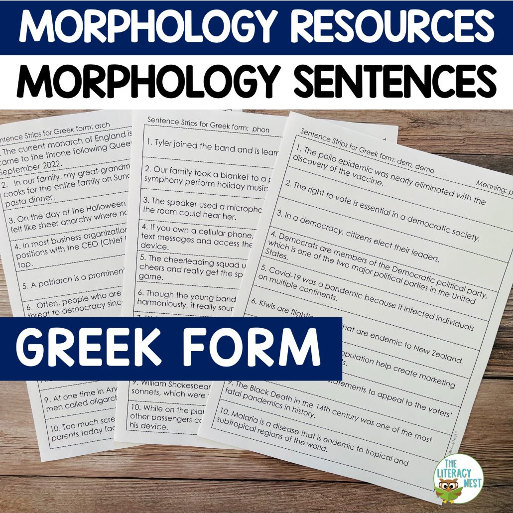 Morphology Cards for Prefixes, Suffixes, Roots, Greek Forms - The ...